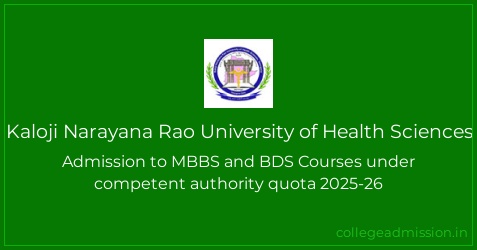Kaloji Narayana Rao University of Health Sciences: Admission to MBBS ...