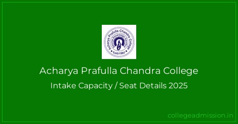Acharya Prafulla Chandra College: Intake Capacity / Seat Details 2025 ...
