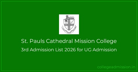 St. Pauls Cathedral Mission College: 3rd Admission List 2026 for UG ...