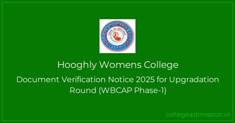 Hooghly Womens College Document Verification Notice 2025 for ...