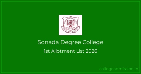 Sonada Degree College: 1st Allotment List 2026 | College Admission