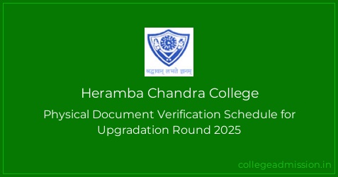 Heramba Chandra College Physical Document Verification Schedule for ...