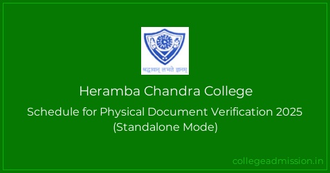 Heramba Chandra College: Schedule for Physical Document Verification ...