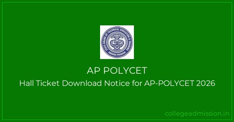 AP POLYCET 2026: Hall Ticket Download Notice for AP-POLYCET 2026 ...