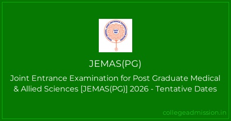 JEMAS(PG) 2026: Joint Entrance Examination for Post Graduate Medical ...