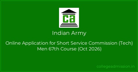 Indian Army: Online Application for Short Service Commission(Tech) Men ...