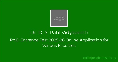 Dr. D. Y. Patil Vidyapeeth: Ph.D Entrance Test 2025-26 Online ...