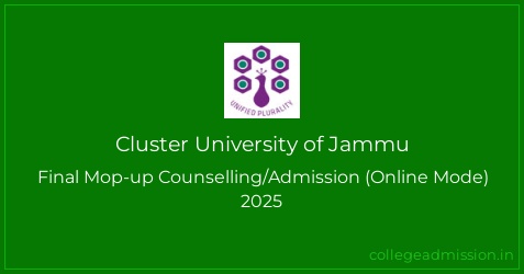 Cluster University of Jammu: Final Mop-up Counselling/Admission (Online ...