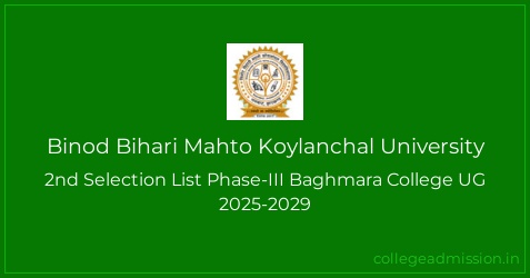 Binod Bihari Mahto Koylanchal University: 2nd Selection List Phase-III ...