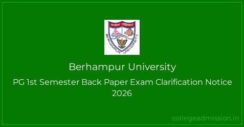 Berhampur University: PG 1st Semester Back Paper Exam Clarification ...